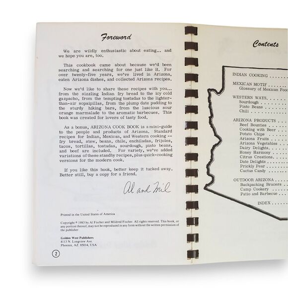 Kitchen | Vtg 1983 Arizona Cookbook Spiral Bound Authentic Indian ...